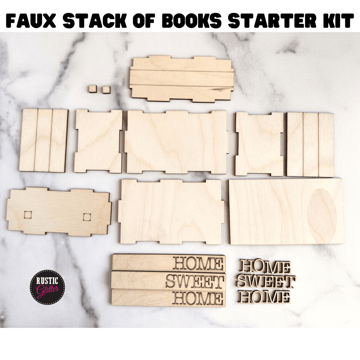 Mini Stack of Books Starter Set | DIY KIT – Rustic Glitter